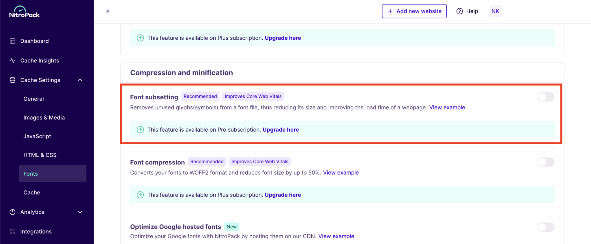 How To Optimize Fonts With Font Subsetting By NitroPack